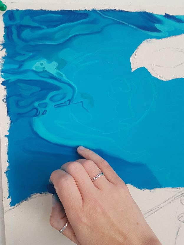 Michelle Lucking - The Abstraction Of Underwater Swimmers - How to Pastel