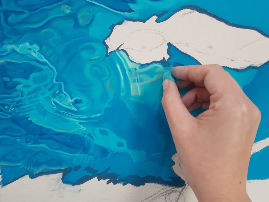 Michelle Lucking - The Abstraction Of Underwater Swimmers - How to Pastel