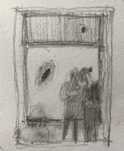 A Painting of Mother and Son with Miró (Gallery Goers Series)